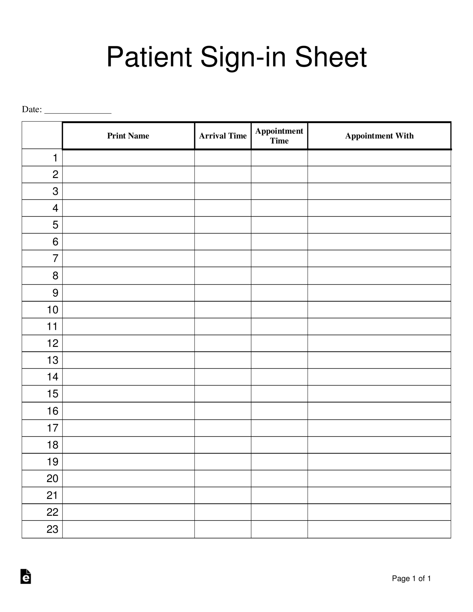 clinic sign in sheet template - BC Heathers Society